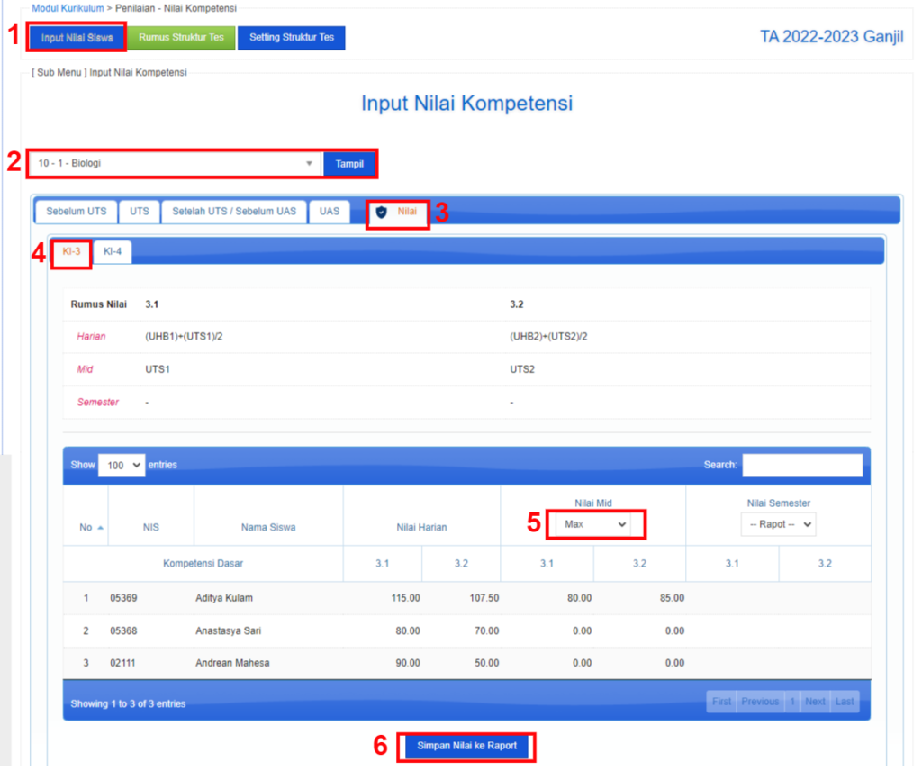 Input Nilai Siswa – SISKO DOCS