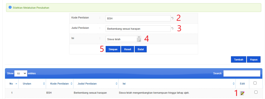 Keterangan Nilai – SISKO DOCS